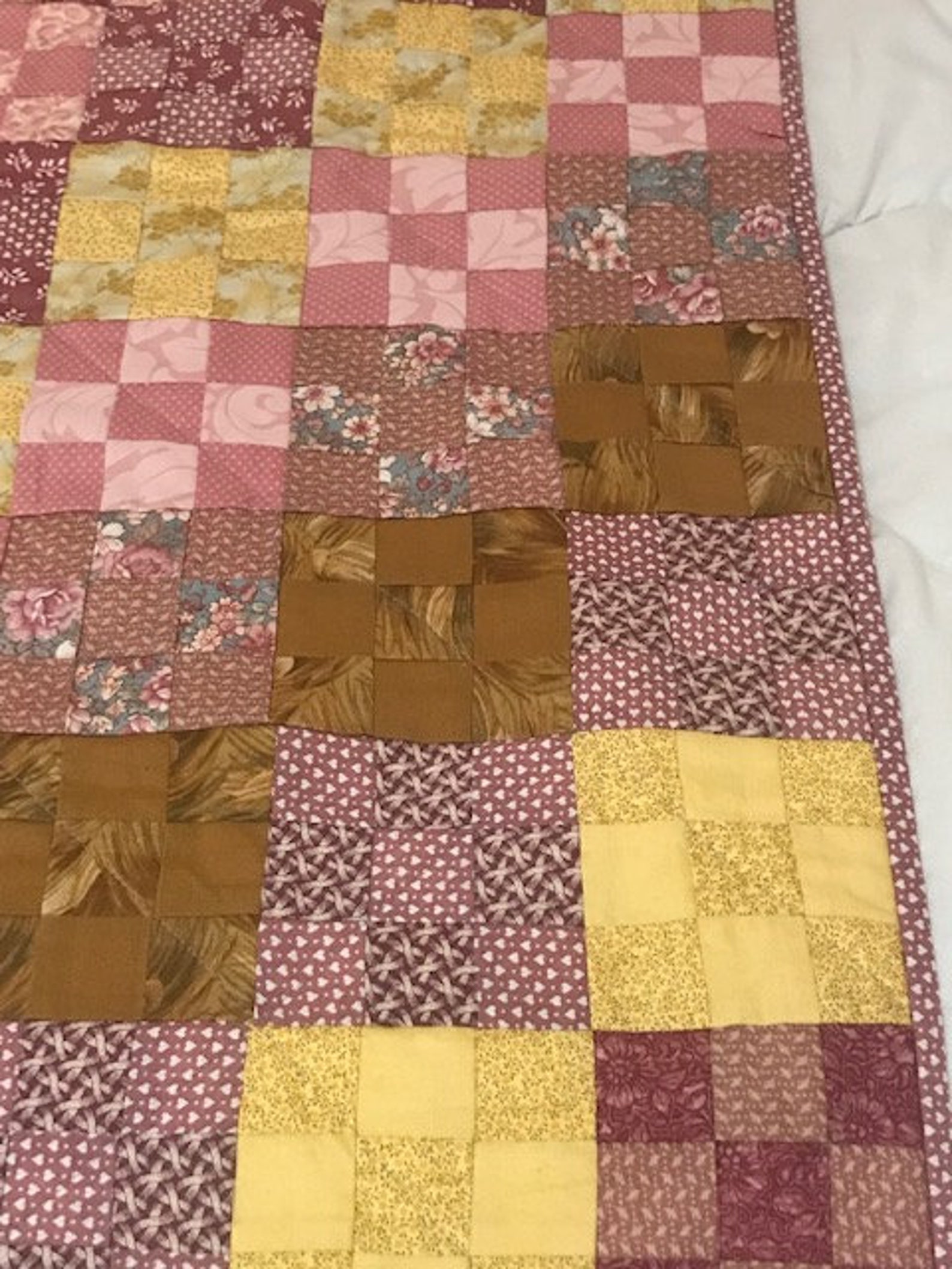 Vintage Patchwork Quilt Cotton Floral Quilt Hand Made Quilt | Etsy