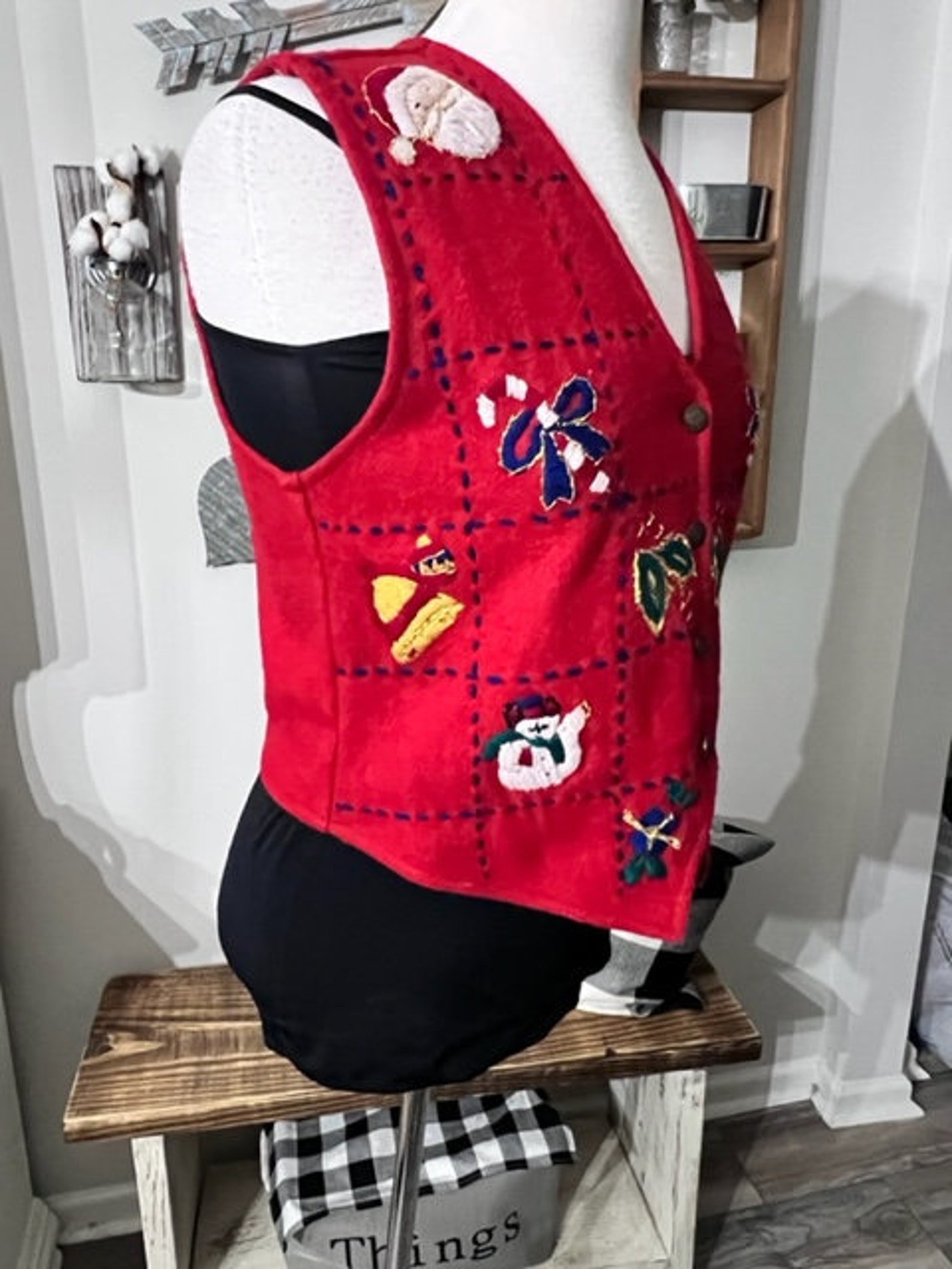 Lovely Red Wool Vest Christmas Vest for Women Holiday - Etsy