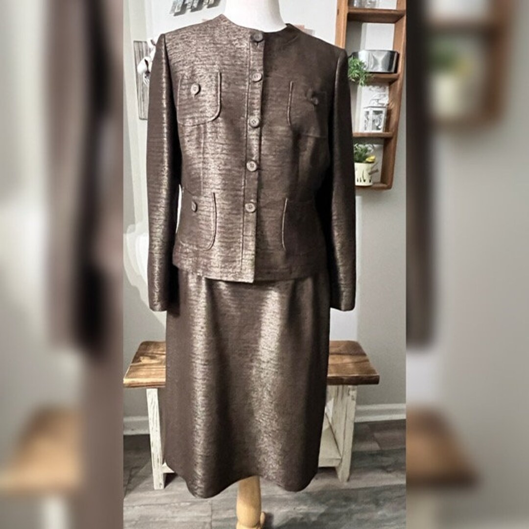 Vintage Woman Sut, Formal Brown Suit, Mother of the Bride, Evening or ...