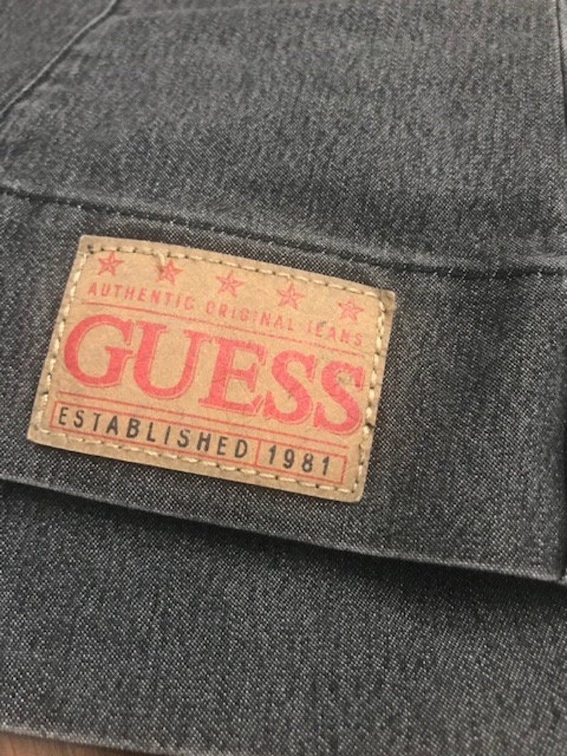 GUESS Denim Grey Jacket, Hand Painted Red Heart, Women's Casual Jacket ...