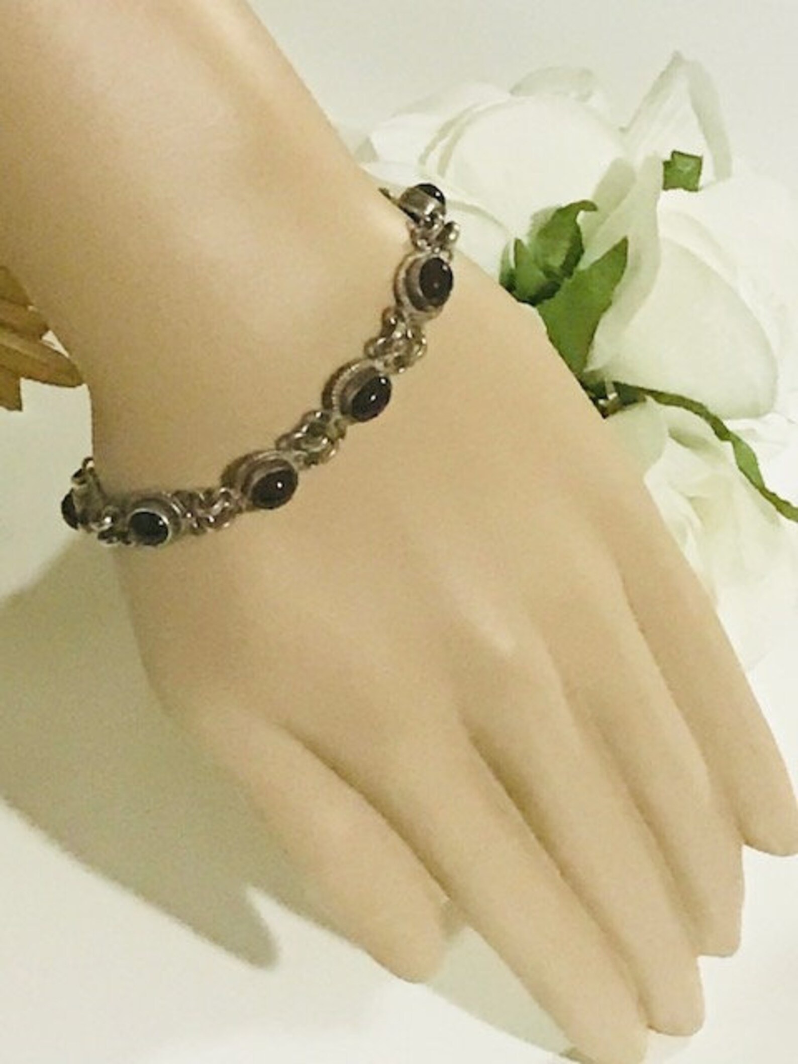 Beautiful Antique Sterling Silver 925 Bracelet, Women's Bracelets, Link ...