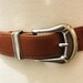 Express Brown Belt, Leather Belt, Leather and Silver Metal Belt, Women ...
