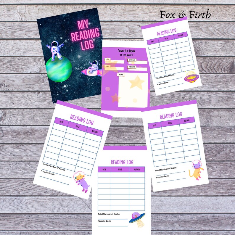 Printable Space Themed Reading Log - Etsy