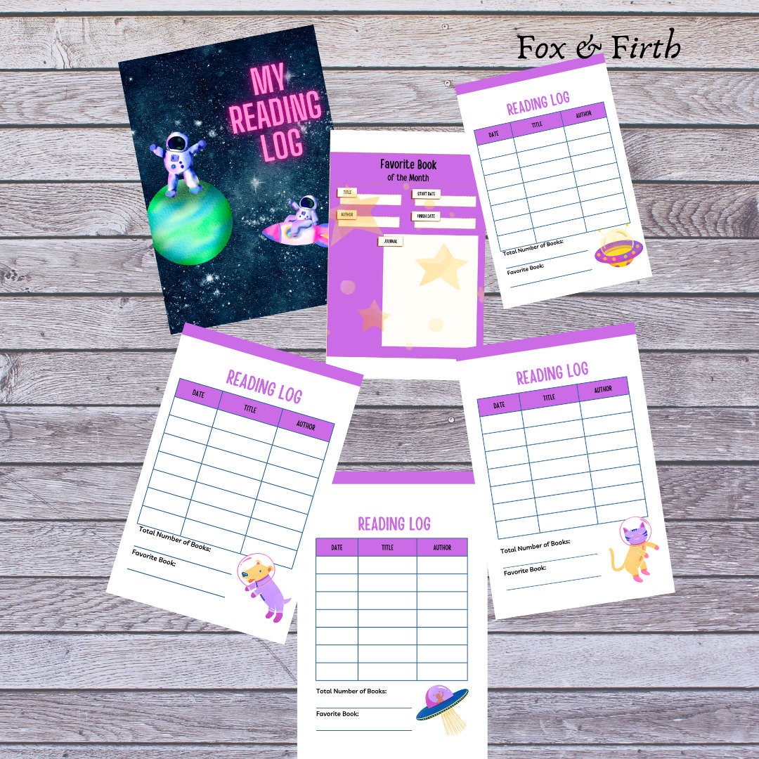 Printable Space Themed Reading Log - Etsy