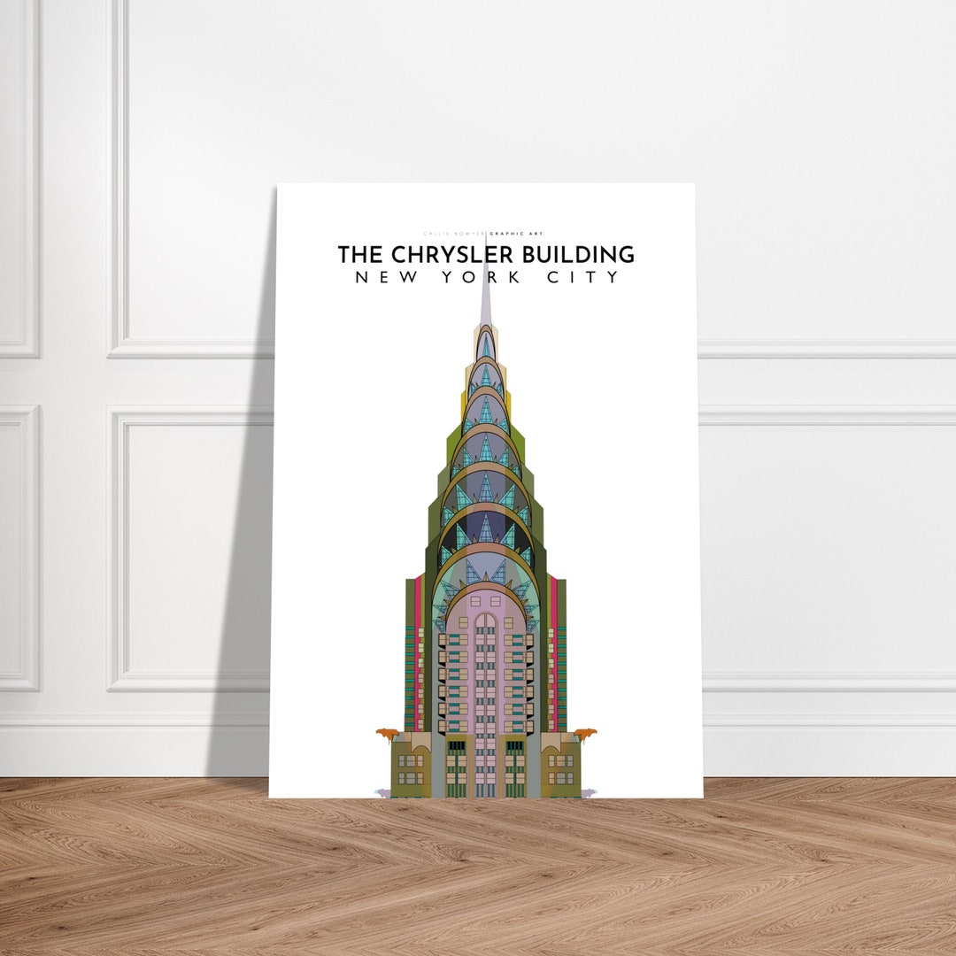 NYC the Chrysler Building | Art Print | Travel Poster | White Spire ...