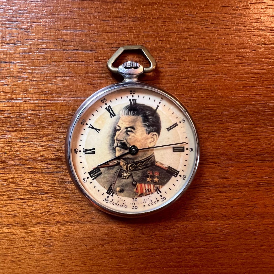 Soviet Russia Era Pocket Watch With Joseph Stalin's Portrait - Etsy