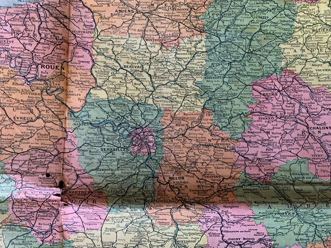 Vintage 1930s Map of France - Etsy