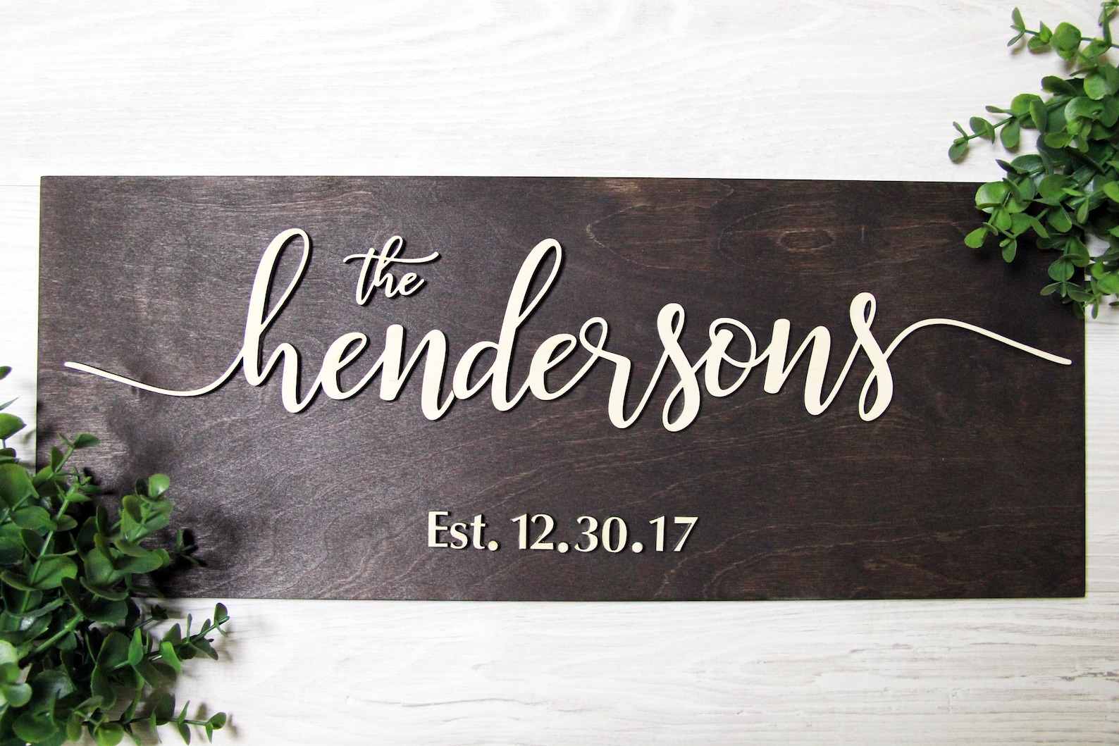 Wedding Last Name Sign Family Name Sign Established Family - Etsy