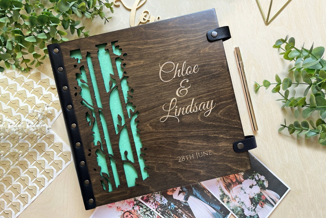 Custom Wedding Photo Album - Romantic Memory Book for Couples ...