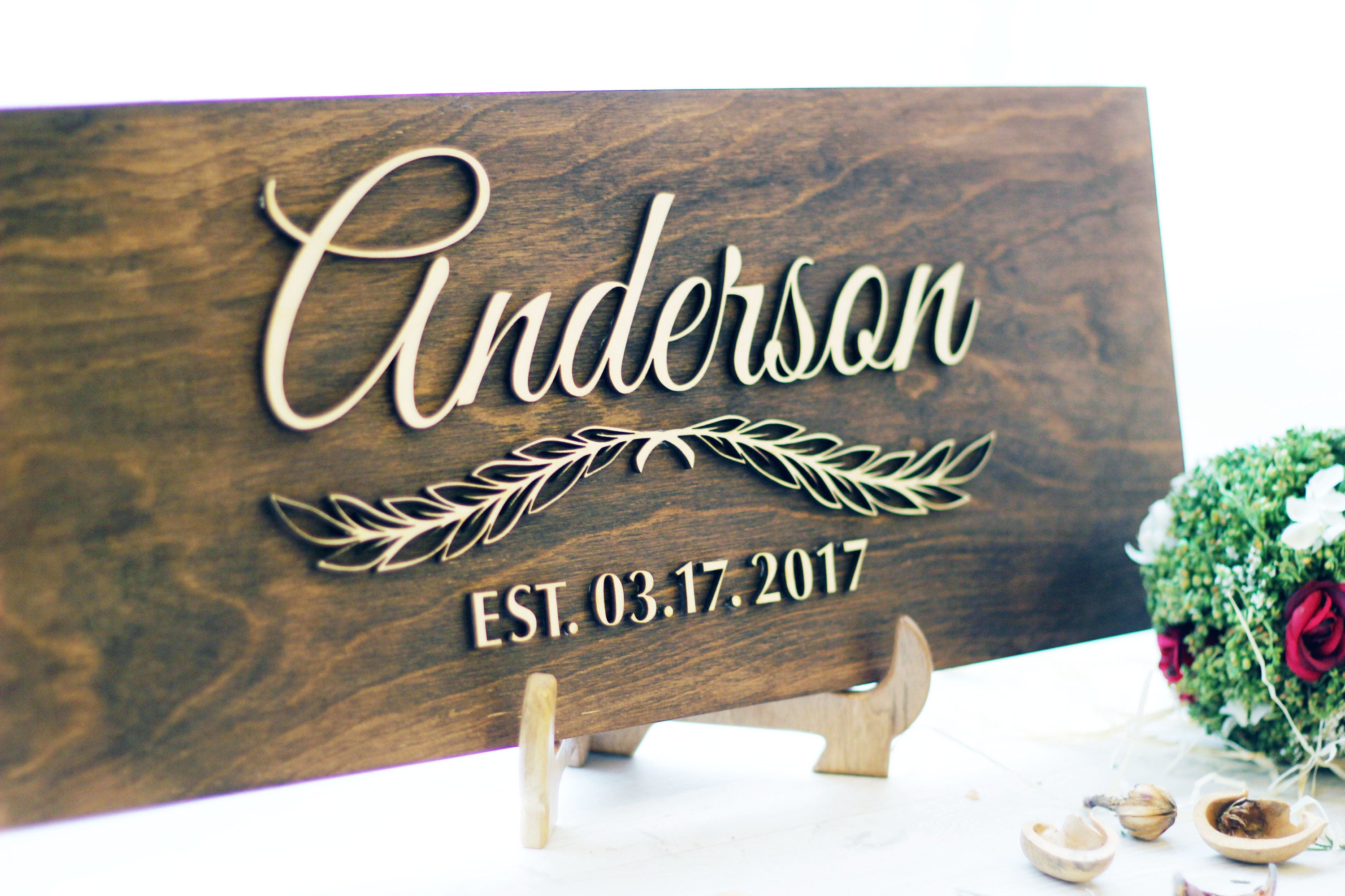 Wooden Personalized Sign Last Name Sign Wooden Sign Custom | Etsy