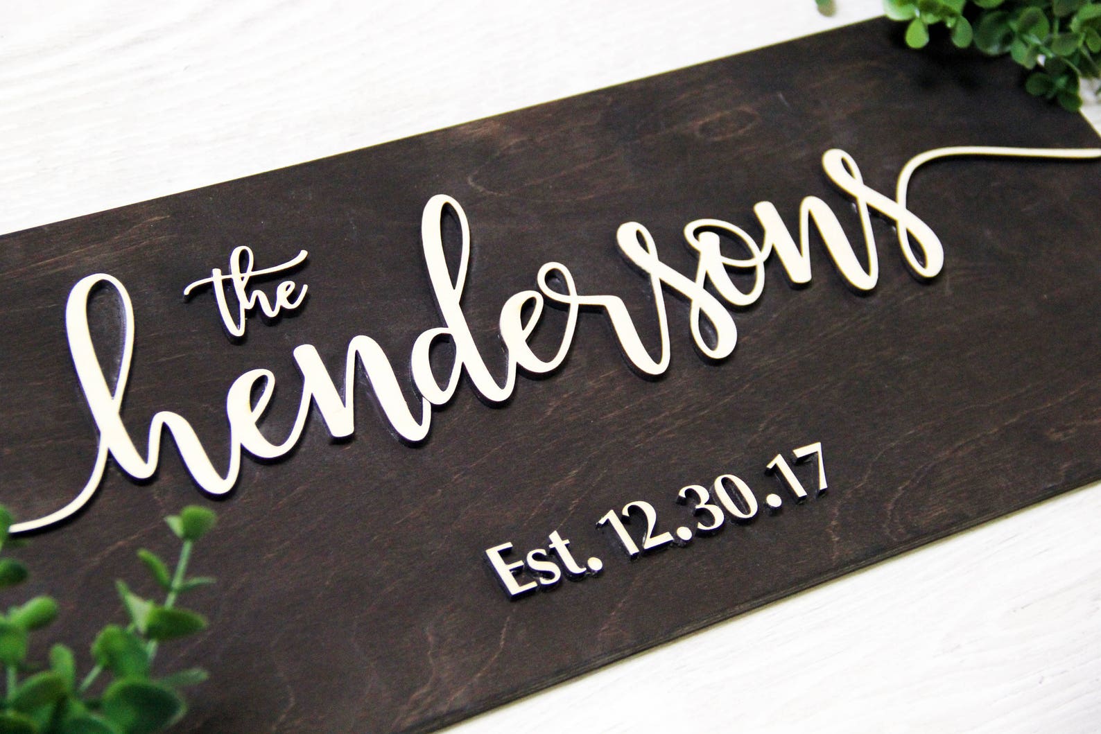 Wedding Last Name Sign Family Name Sign Established Family - Etsy