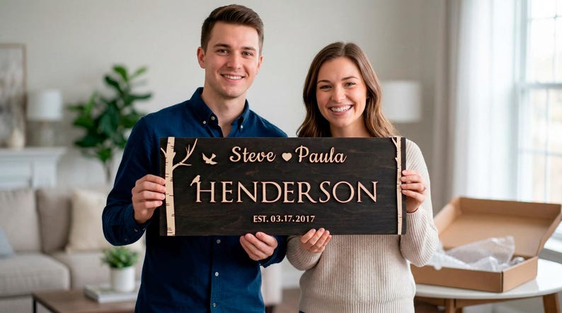 Personalized Family Name Sign: Rustic 3D Wood Home Decor - Etsy