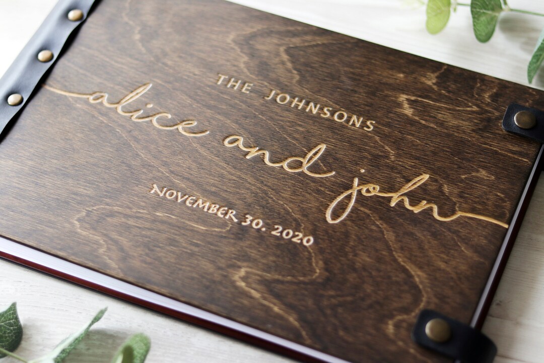 Engraved wedding album | Honestweddingadvice.com