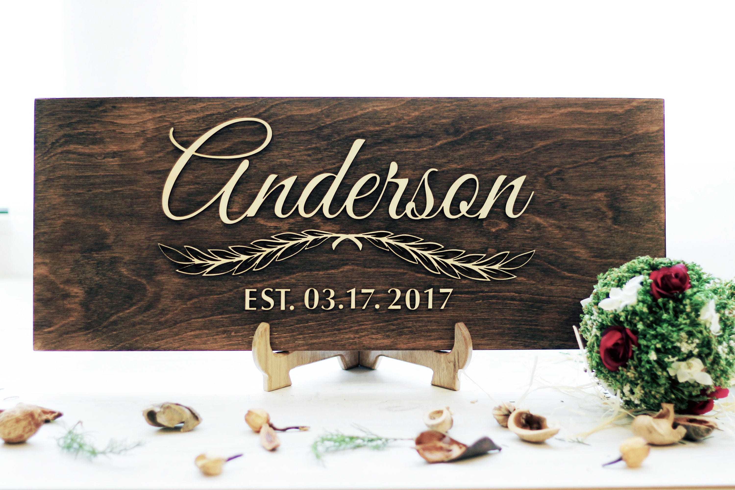 Wooden Personalized Sign Last Name Sign Wooden Sign Custom | Etsy