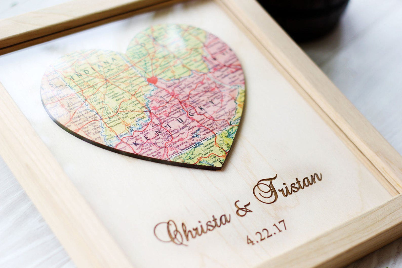 Heart Map Art Gift for Newlyweds Map Gifts Custom City Print | Etsy