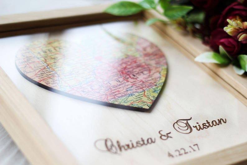 Heart Map Art Gift for Newlyweds Map Gifts Custom City Print - Etsy