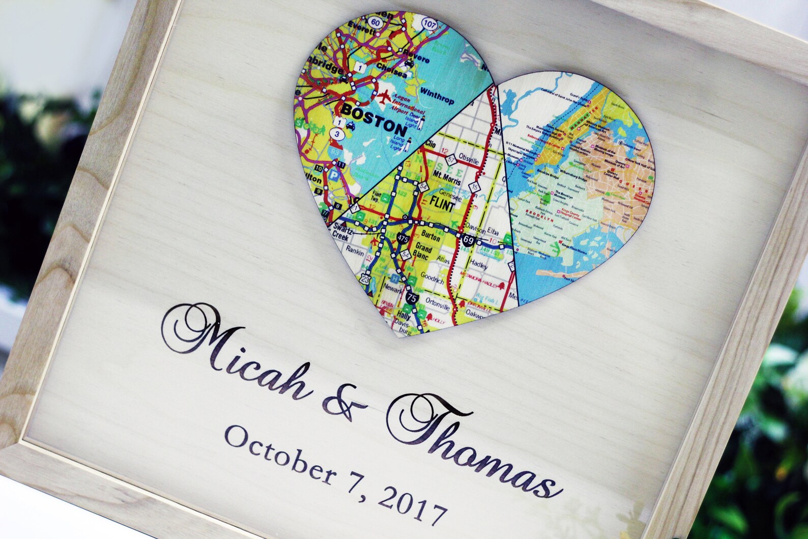 Anniversary Gift Map Heart Art Unique Wedding Gift for | Etsy