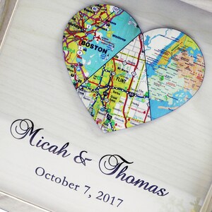 Anniversary Gift, Map Heart Art, Unique Wedding Gift for Couple ...
