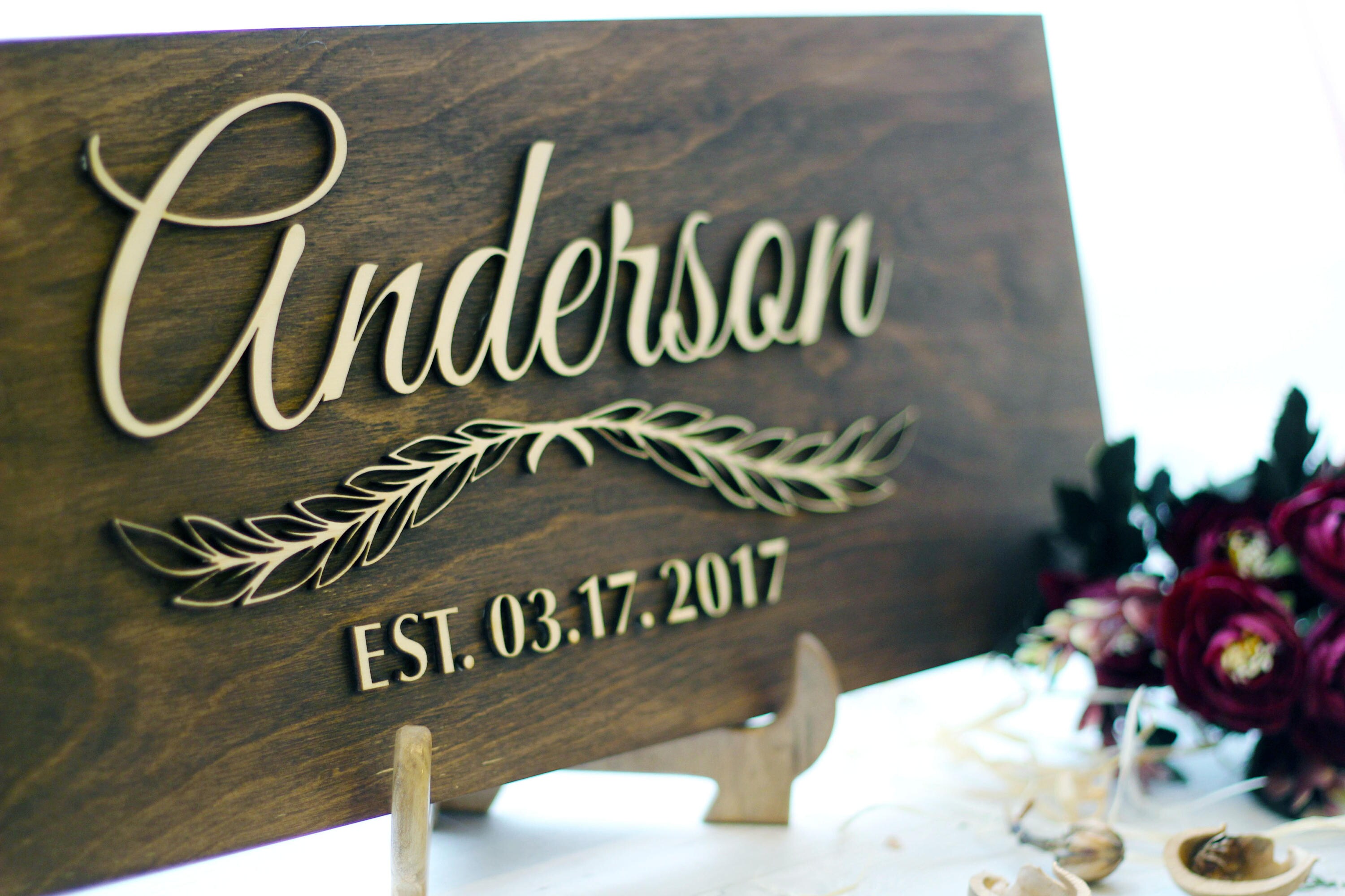 Wooden Personalized Sign Last Name Sign Wooden Sign Custom | Etsy