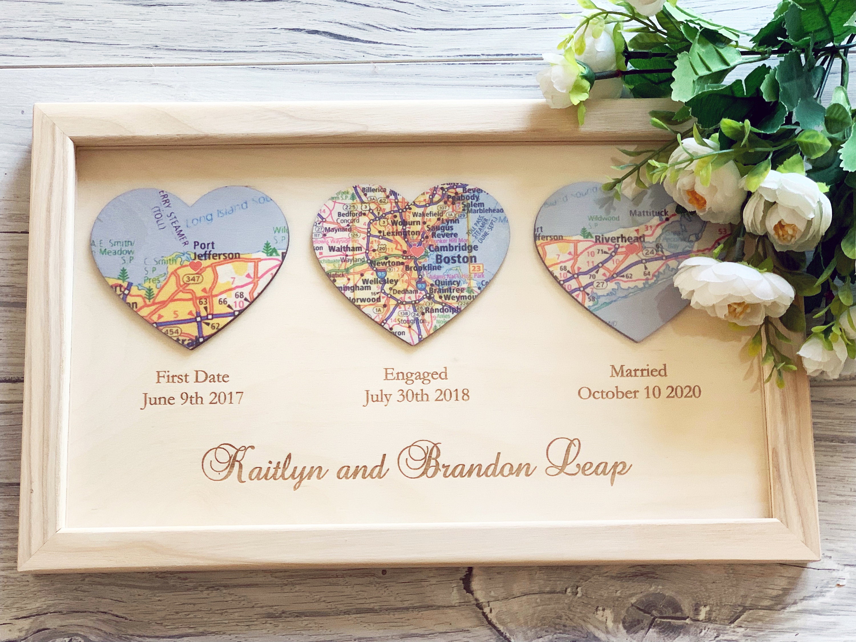 Wedding Gift Map Personalized Map Art Wedding Frame Map | Etsy
