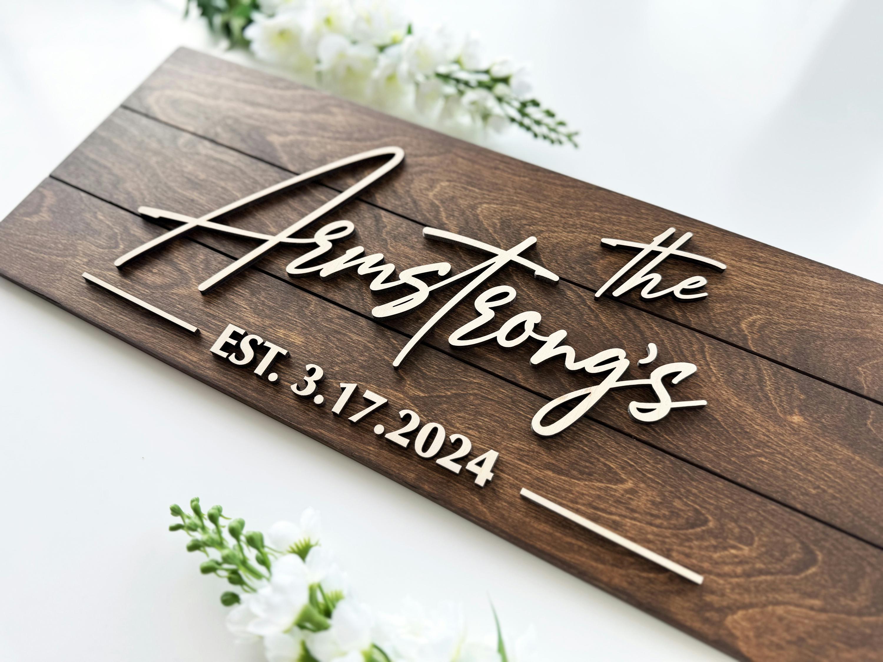Wedding Family Name Sign Wedding Gift for Couple Personalized Family ...