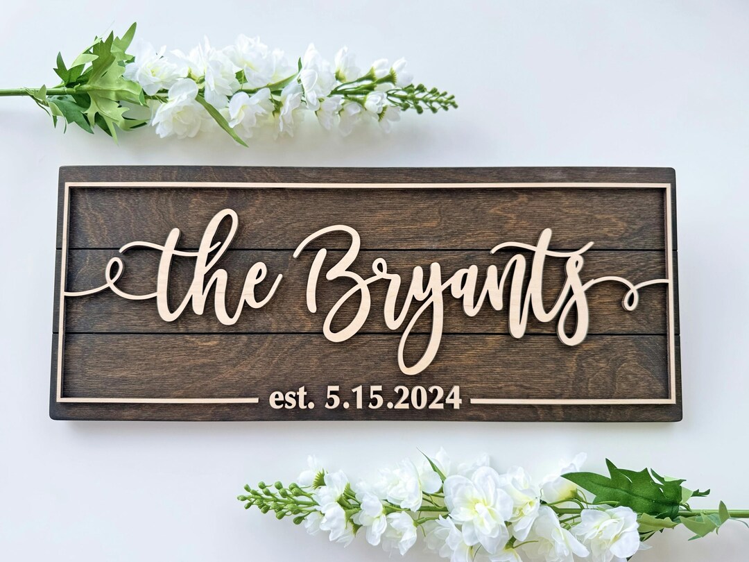 Custom Wood Name Sign for Entryway, Barnwood Sign, Rustic Last Name ...