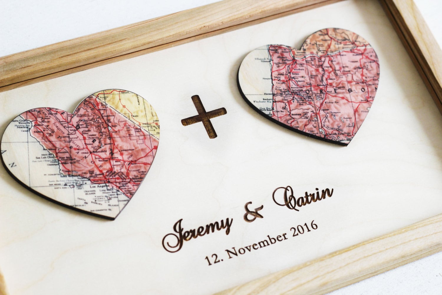 Map Heart Art Unique Wedding Gift Engagement Newlywed Gift - Etsy