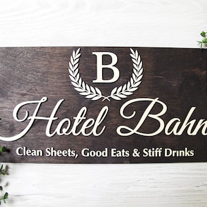 Hotel Sign, Personalized Sign, Family Name Sign, House Warming Gift ...