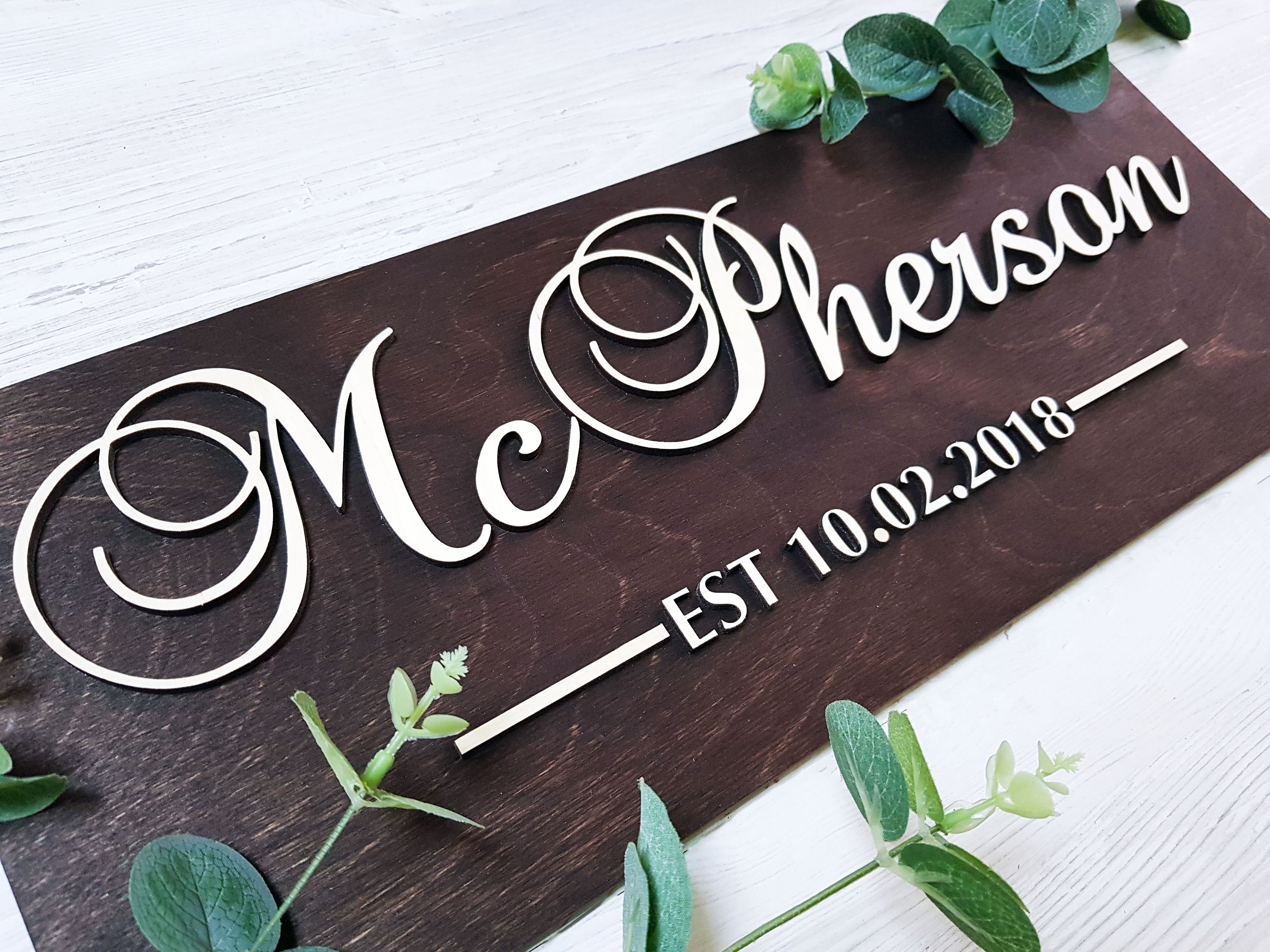 Last Name Established Sign Wedding Gifts for Bride Bridal - Etsy