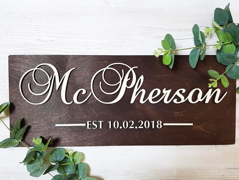 Last Name Established Sign Wedding Gifts for Bride Bridal - Etsy