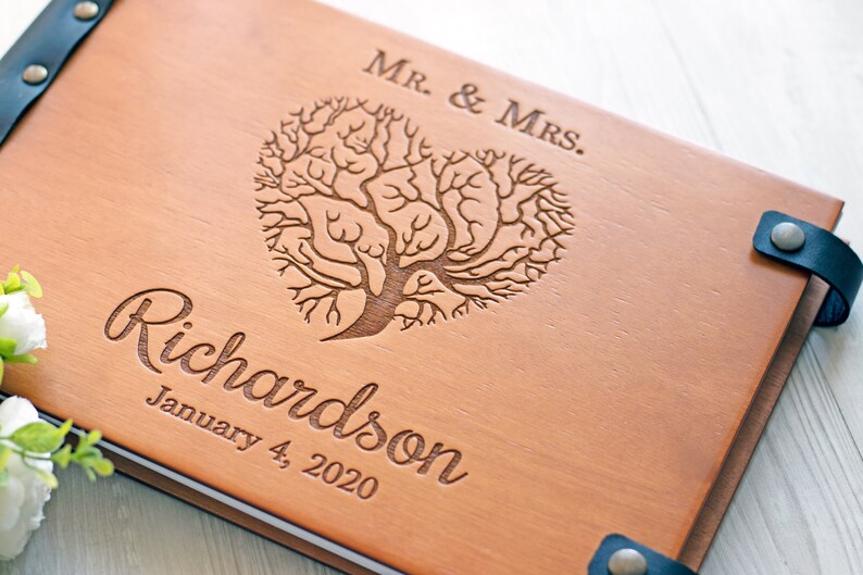 Wood Photo Album Family Tree Album Photo Guest Book Family | Etsy