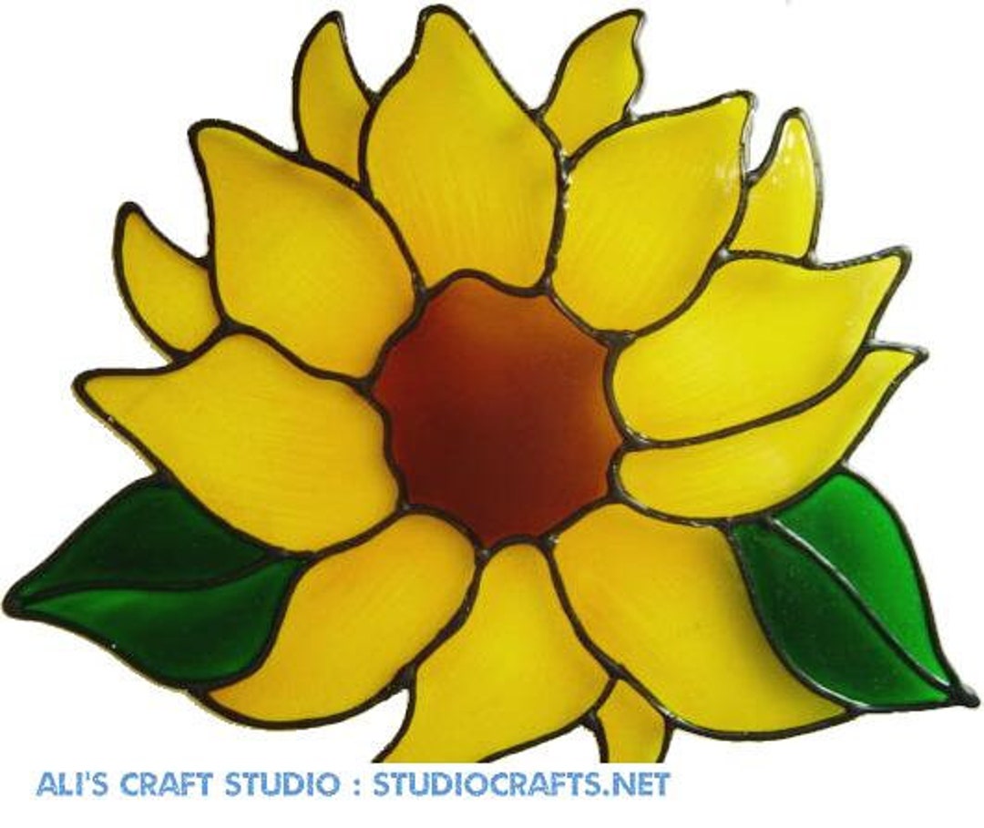 Sunflower Window Cling - Handpainted to Get the Look of Stained Glass ...