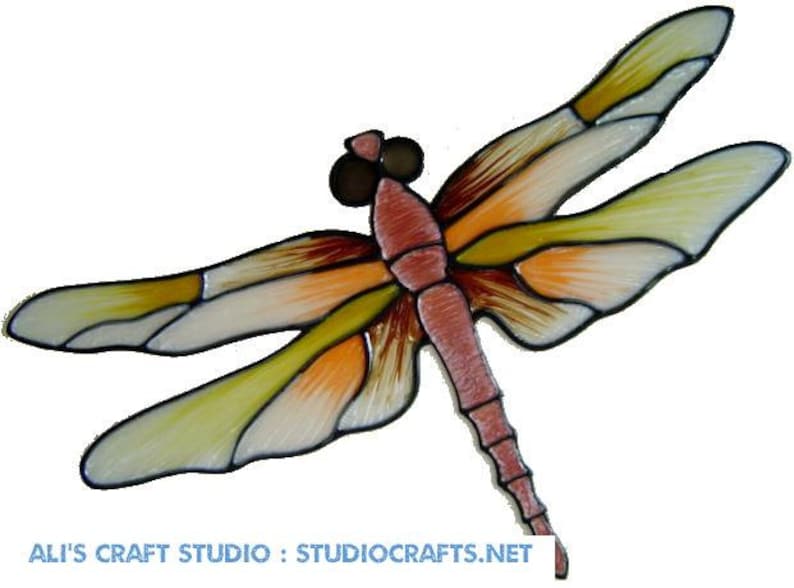 Large Dragonfly Handpainted Window Cling - Get the Look of Stained ...