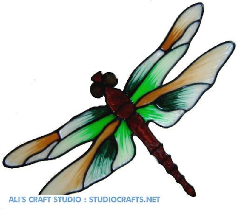 Large Dragonfly Handpainted Window Cling - Get the Look of Stained ...