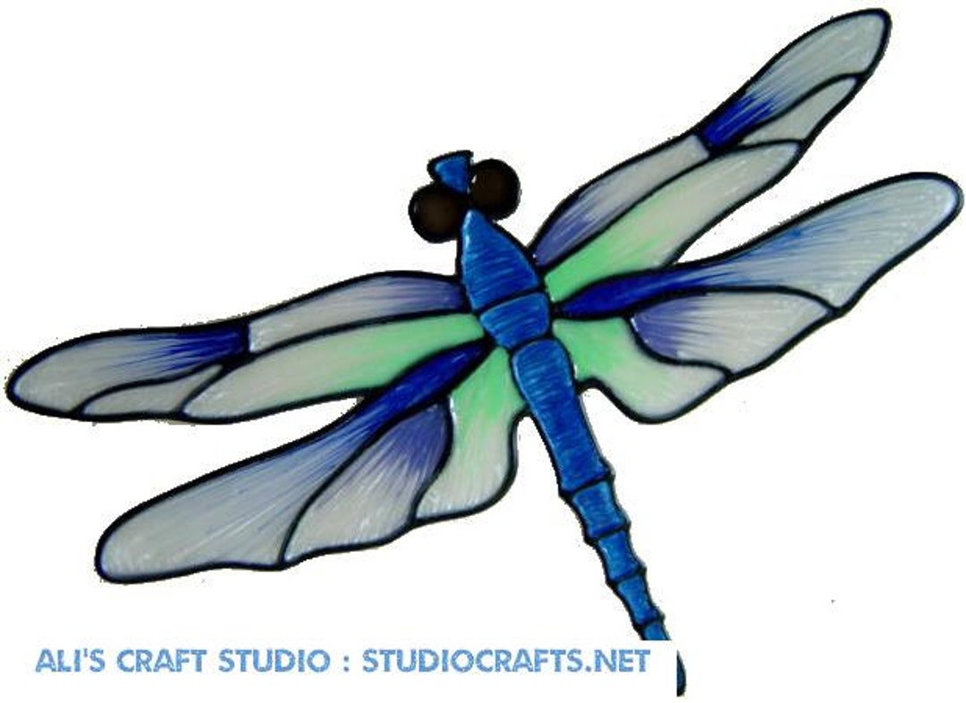 Large Dragonfly Handpainted Window Cling - Get the Look of Stained ...