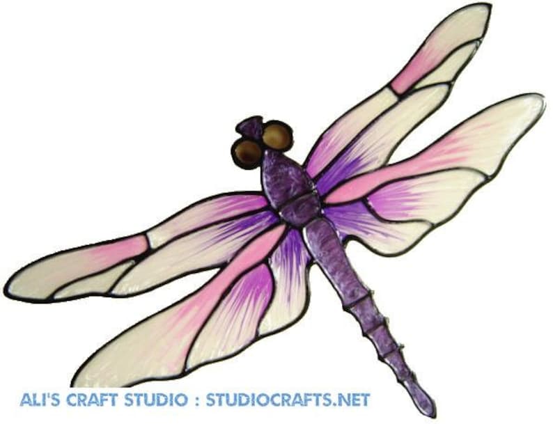 Large Dragonfly Handpainted Window Cling - Get the Look of Stained ...