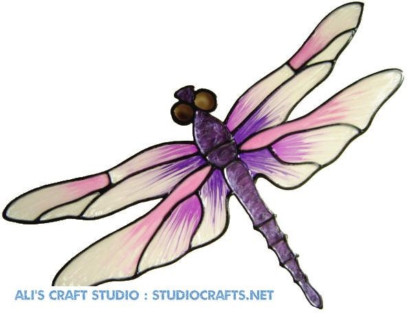 Large Dragonfly Handpainted Window Cling - Get the Look of Stained ...