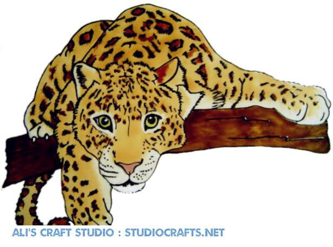 Leopard Handpainted Window Cling - Get the Look of Stained Glass (ref ...