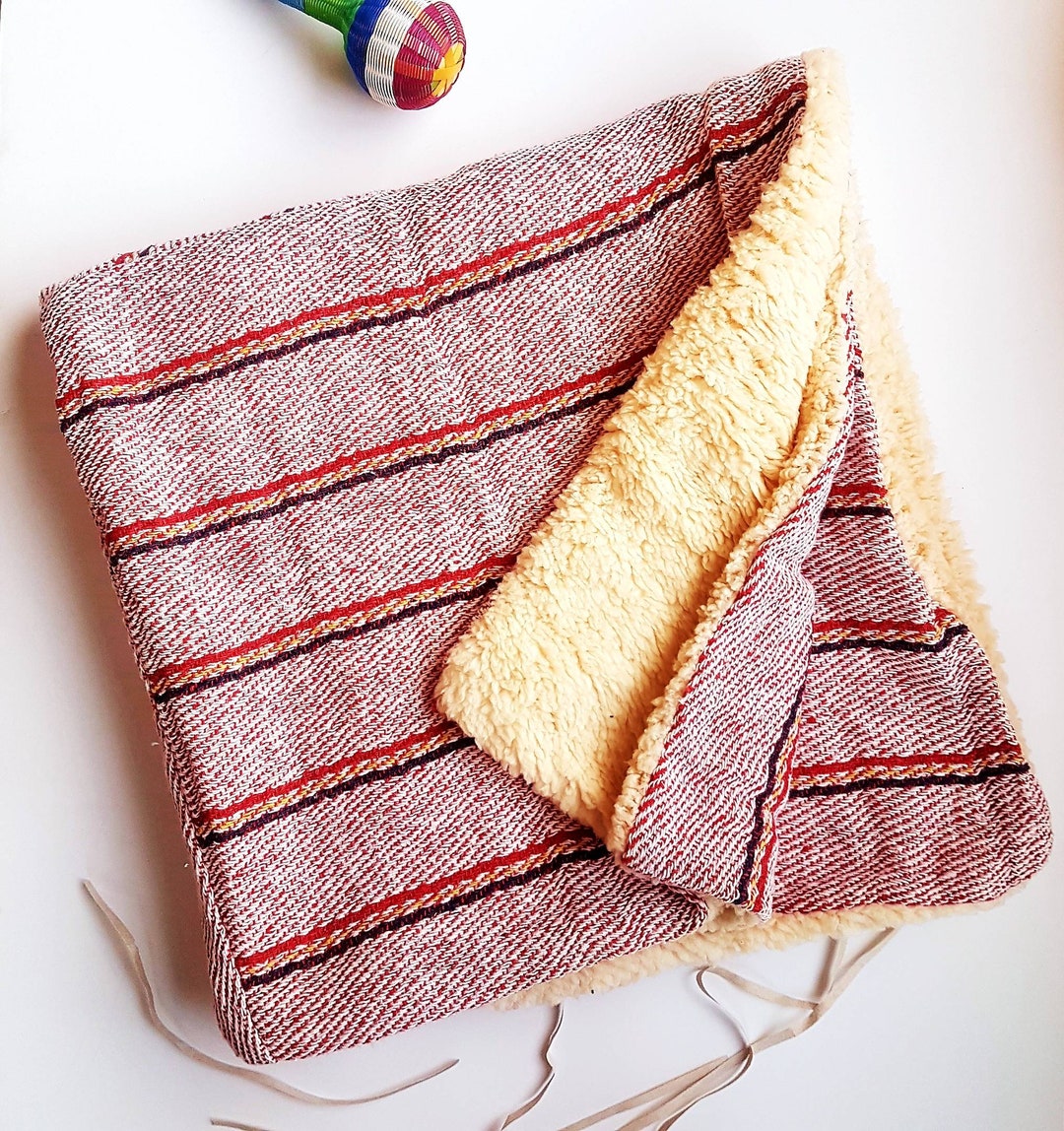 Mexican Jerga Cozy Baby Blanket 35"x35", Quilt, Swaddle Blanket, Lovey ...