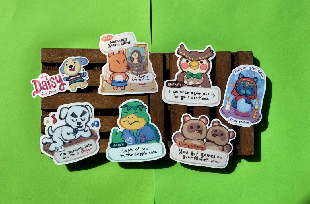 Original Die-cut Stickers - Animal Crossin - Inspired / Nintendu ...