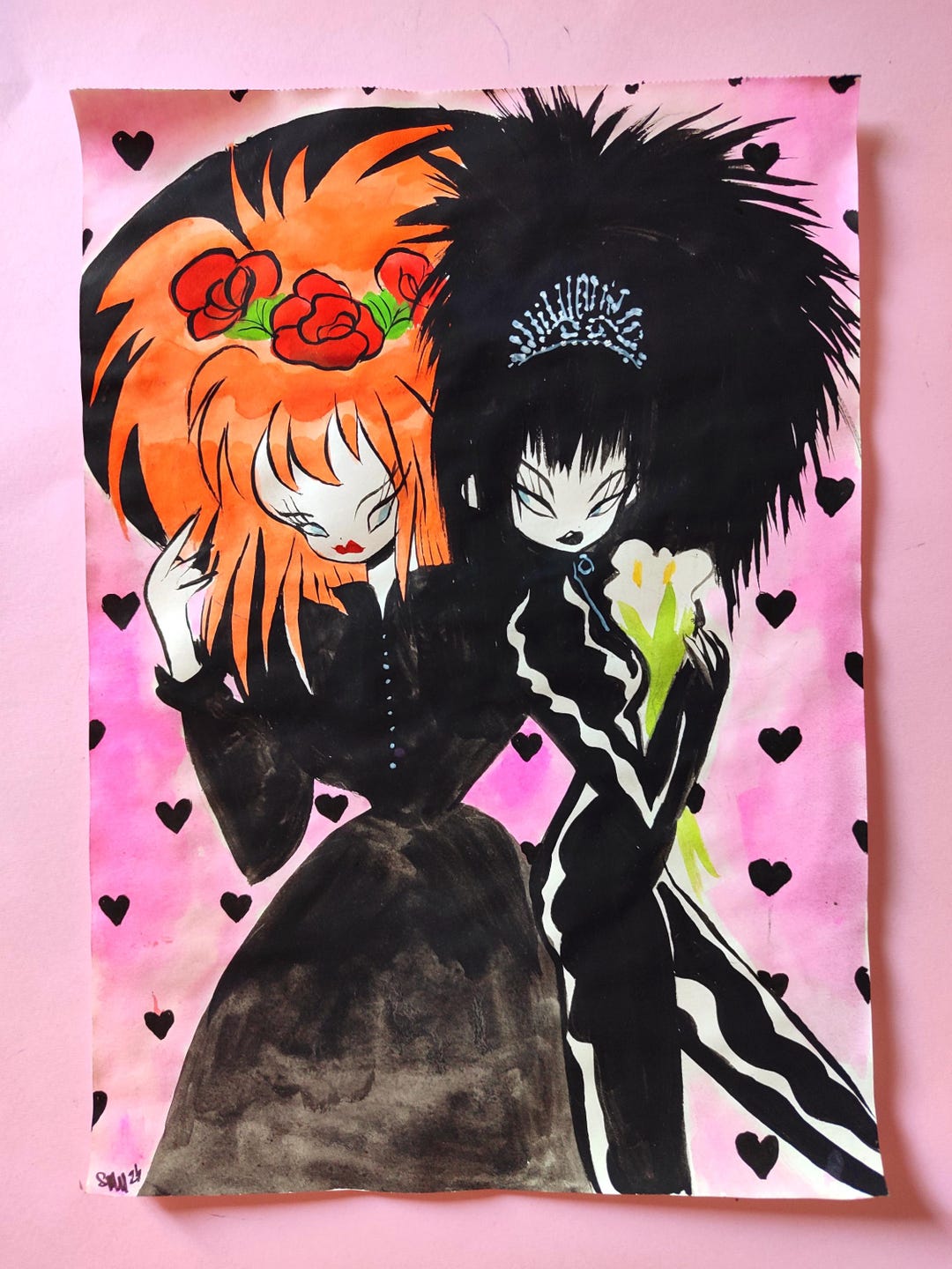 Strawerry Switchblade Original Art, Goth, Watercolor, Gouache ...