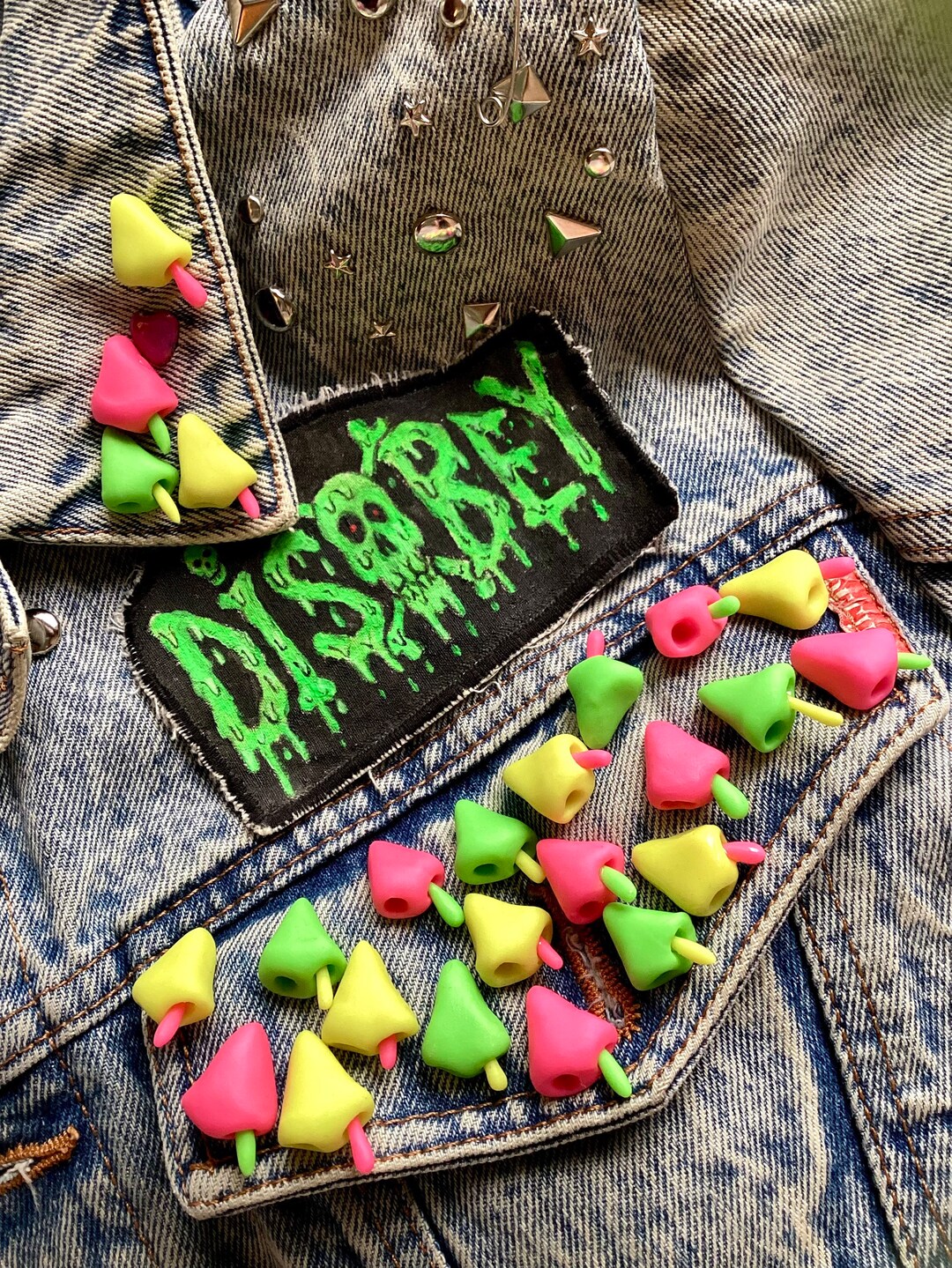 Runny Noses PIN (hand Made), Punk, Snot, Clay, Retro, Fluors Colors ...