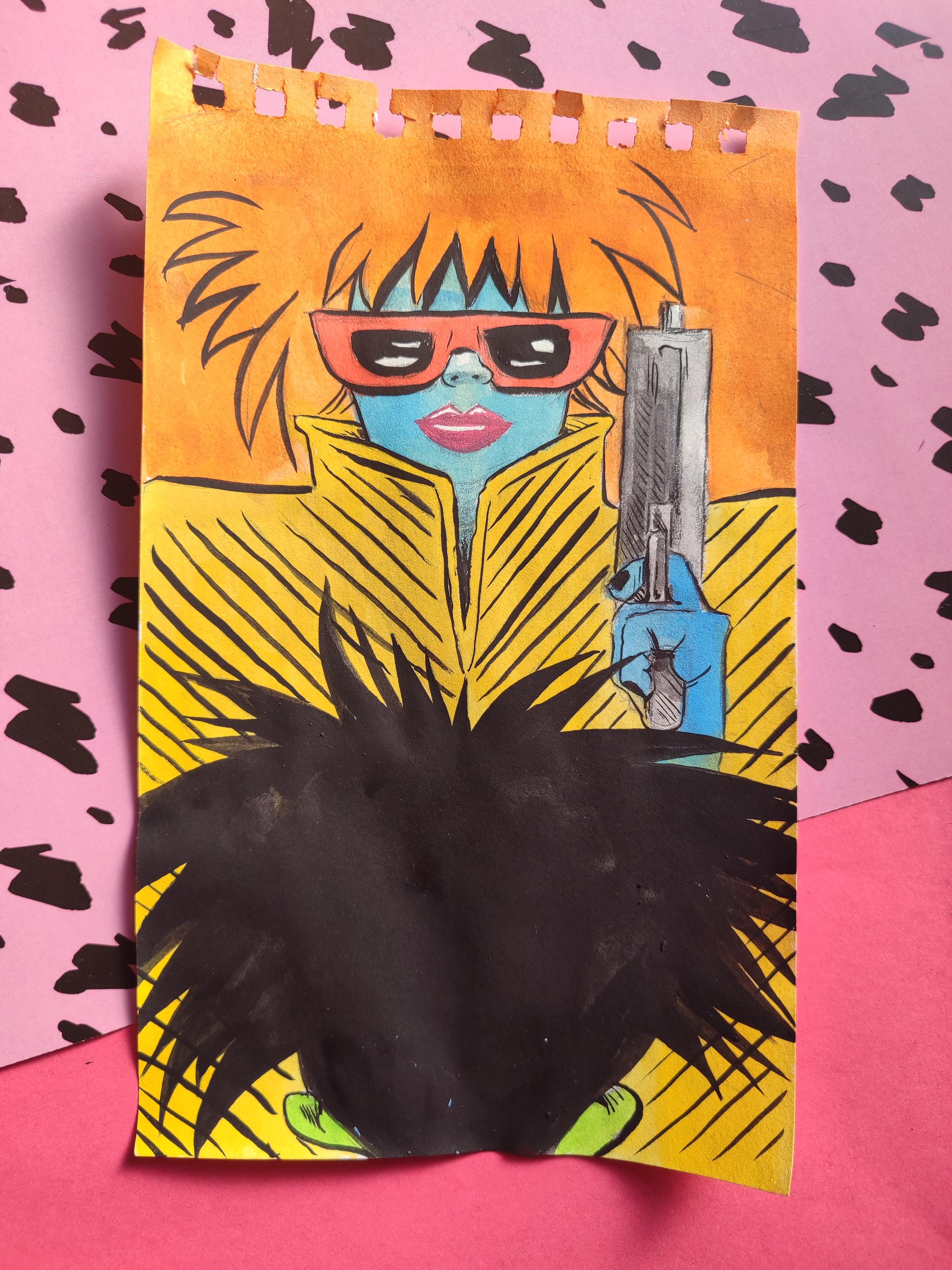 Cinematic Doodles Original Art, Goauche, Watercolor, Retro Futurismo ...