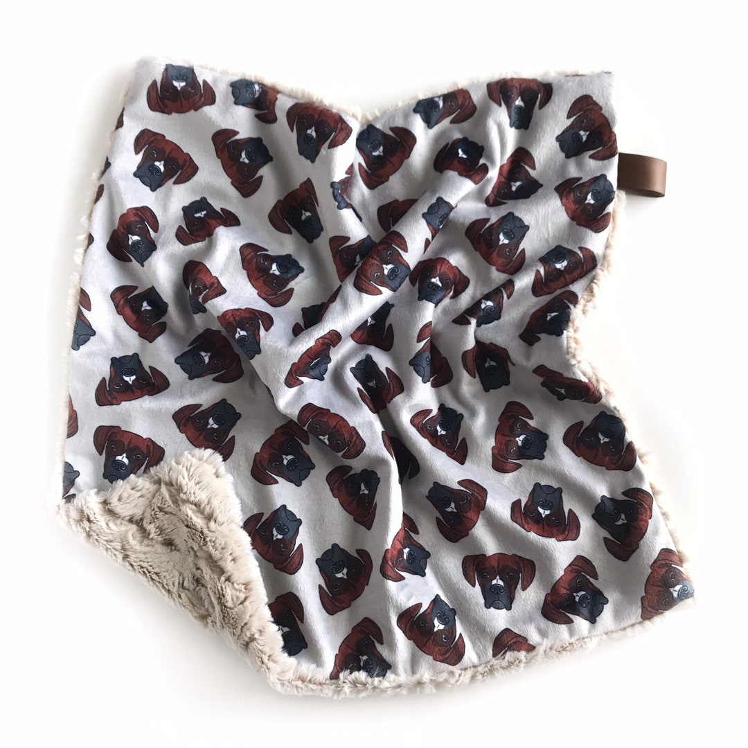 Lovey Blanket, Boxer Dog Baby Blanket, Security Blanket, Bohemian Baby ...