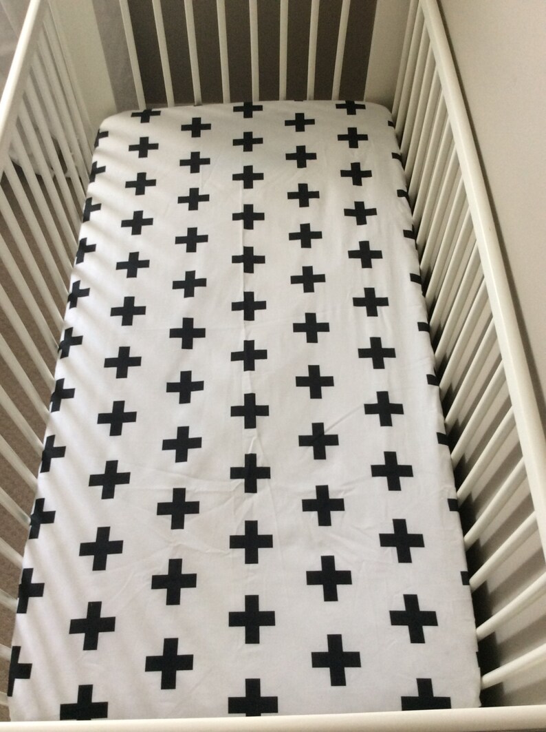 Sale Modern Black and White Fitted Crib Sheet in Large - Etsy