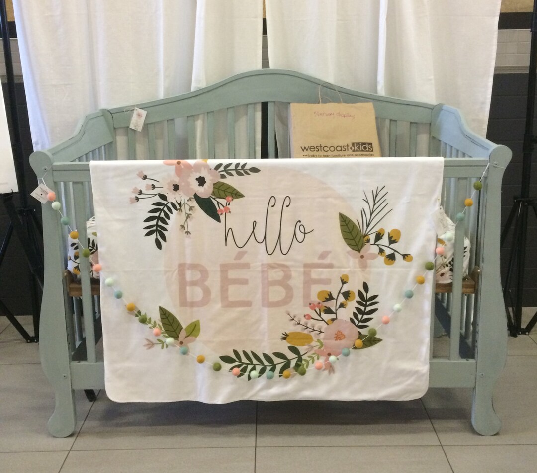 HELLO BEBE Baby Blanket, Crib Bedding, Crib Sheet, Baby Photoprop ...