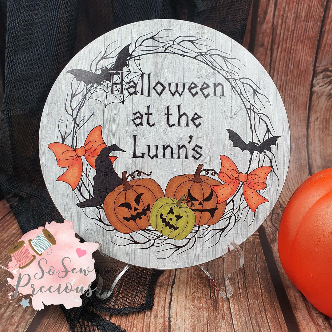 Personalised Family Halloween Sign, Personalized Plaque - Etsy