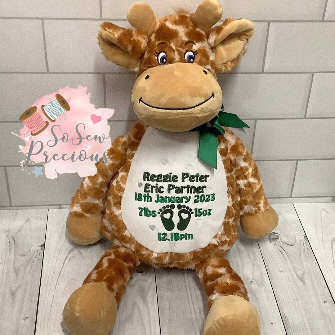 Personalised Giraffe Teddy Bear, Birthday Gift, Boy or Girl ...