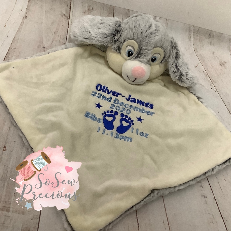 Personalised Baby Comforter Blankie Bunny Rabbit Cubbies - Etsy UK