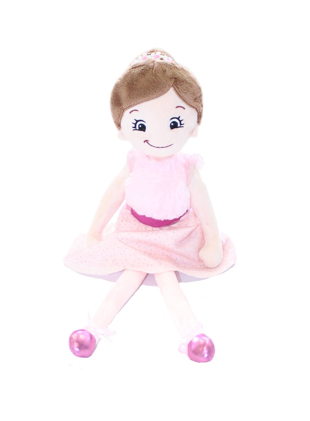 Personalised Rag Doll, Cubbies Ballerina Brown Hair, Birthday, New Baby ...